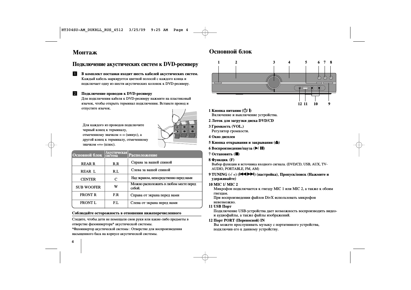 LG HT304SU: Инструкция и руководство на русском