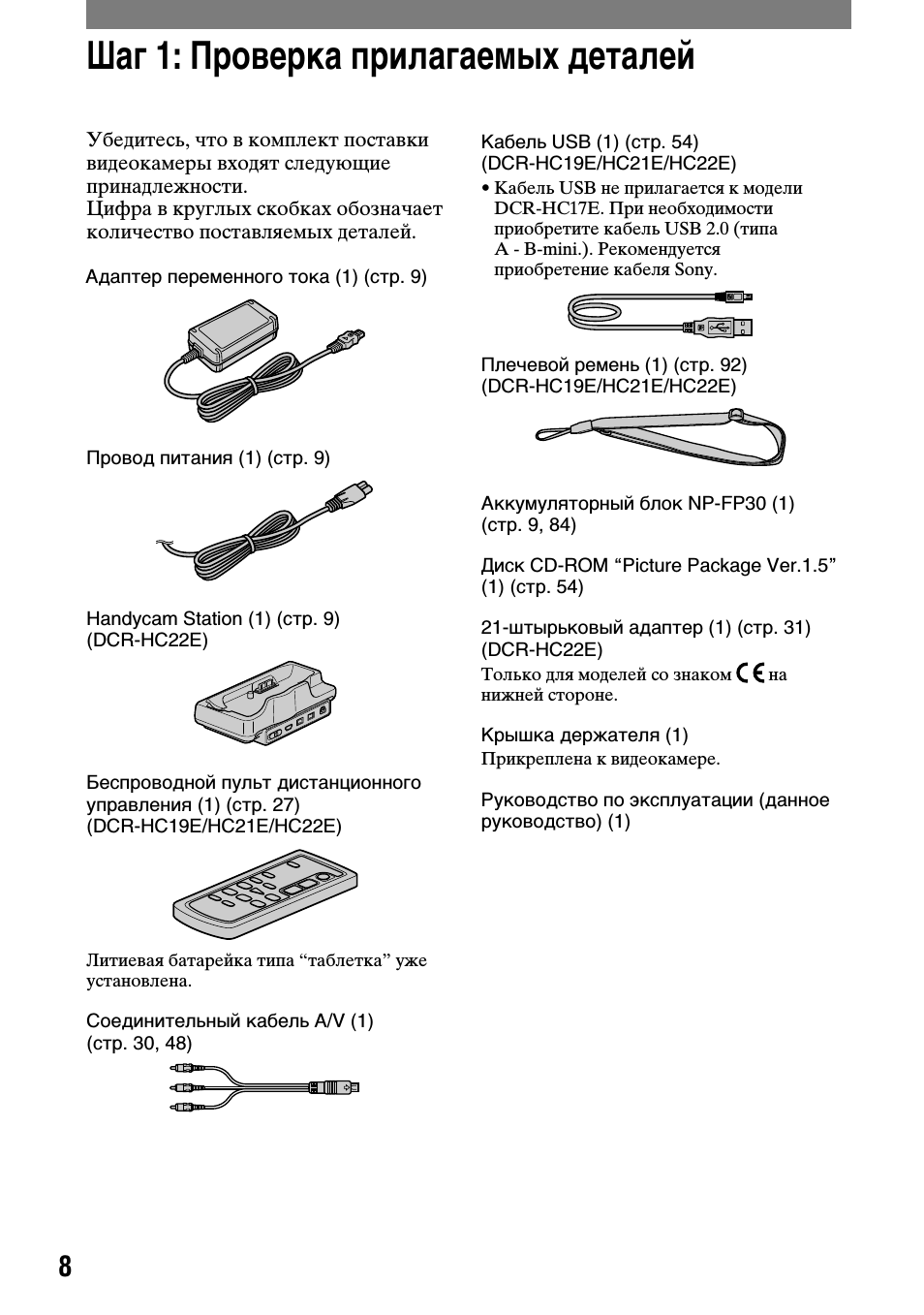 Sony DCR-HC19E: Инструкция и руководство на русском